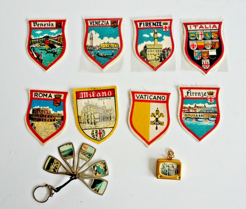 60'S ITALY TRAVEL SOUVENIRS PATCHES VENICE ROME FLORENCE VATICAN MILAN ...