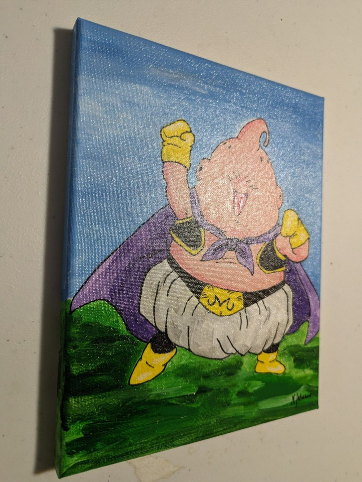 Dragon Ball Z Majin Boo hand painted fan art signed canvas Anime tv ...
