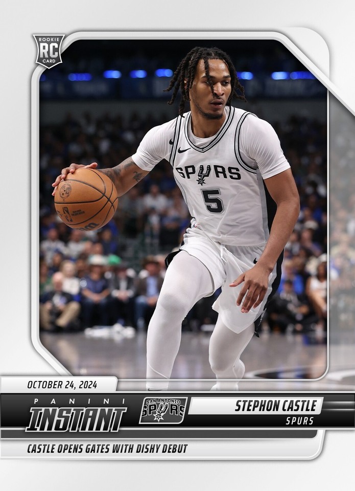 2024-25 Panini Instant Stephon Castle DEBUT ROOKIE CARD 1/241 SP Spurs ...