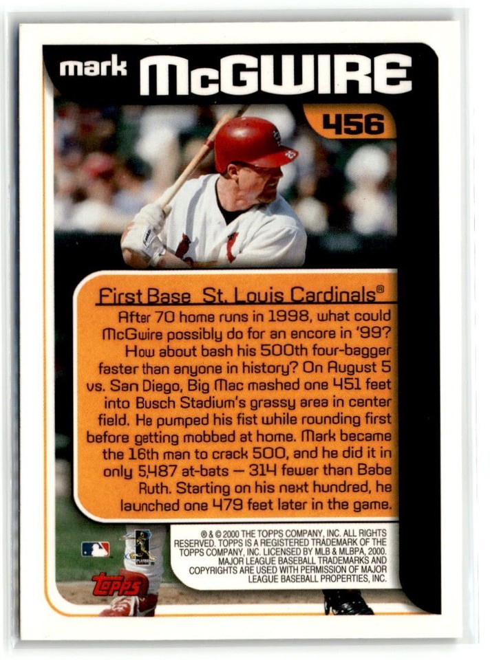 Mark McGwire St. Louis Cardinals 2000 Topps Limited #456 | eBay