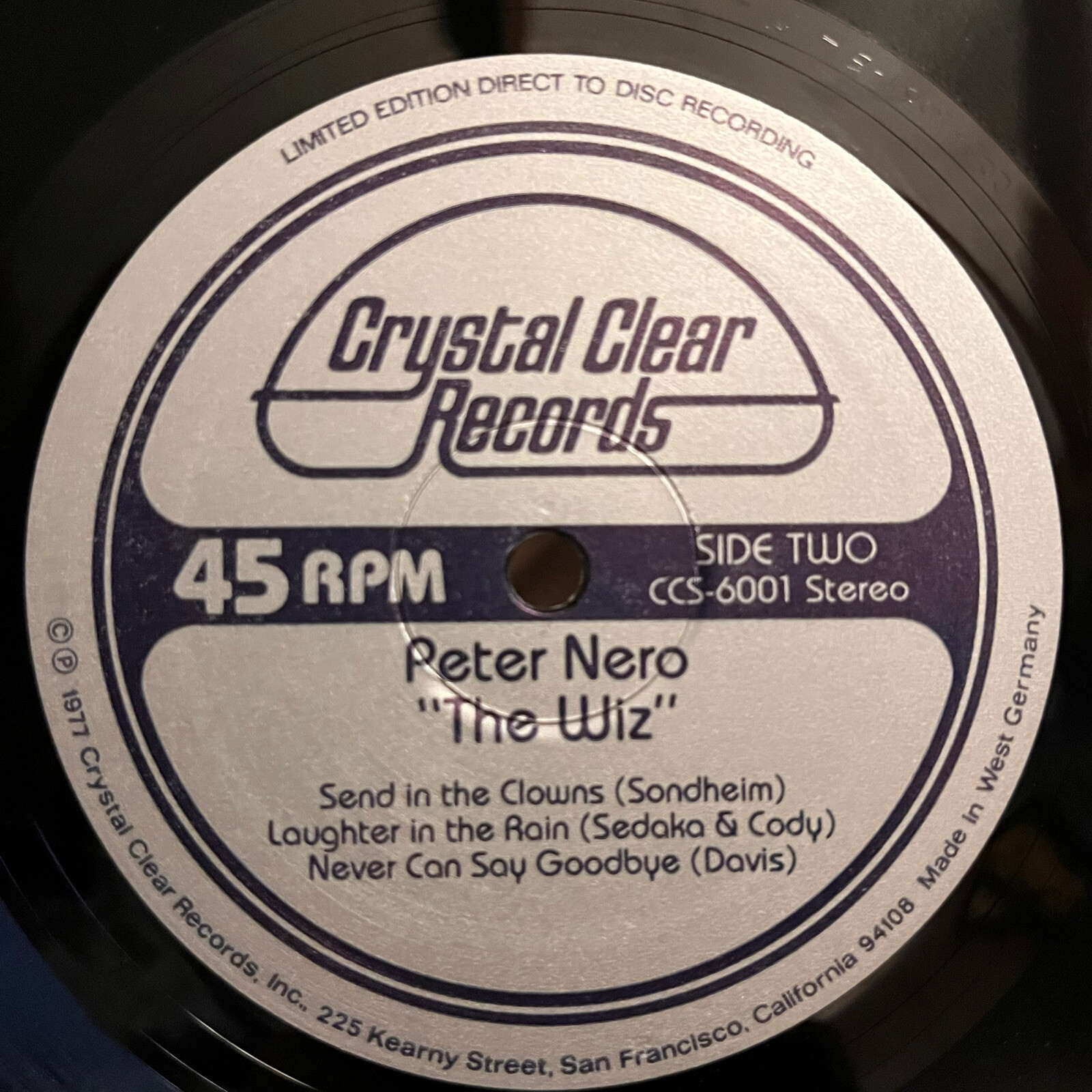 PETER NERO The Wiz /Vinyl/ 45rpm Direct-to-Disc / Crystal Clear Records ...