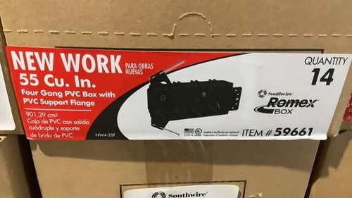 14 - Southwire 4-gang PVC New Work Electrical Switch and Outlet ...