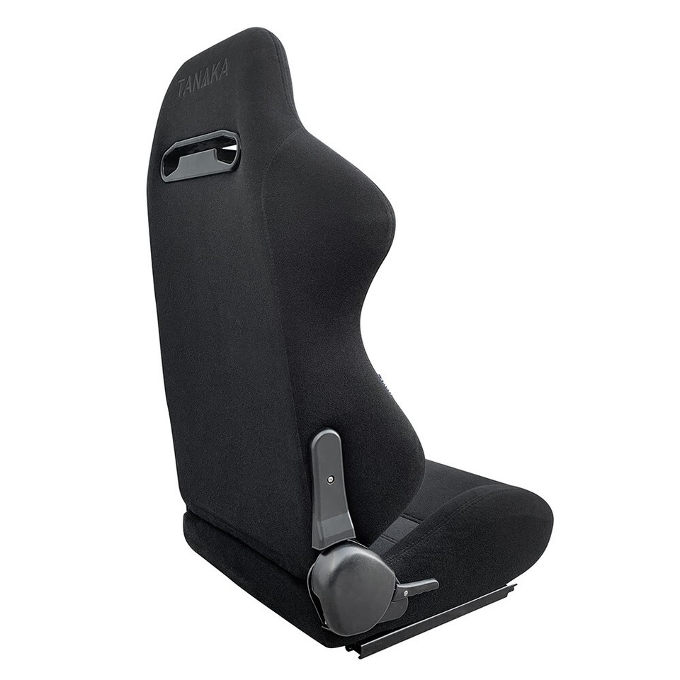 1 PAIR TANAKA BLACK MICRO CLOTH RACING SEATS RECLINABLE + SLIDERS FITS ...