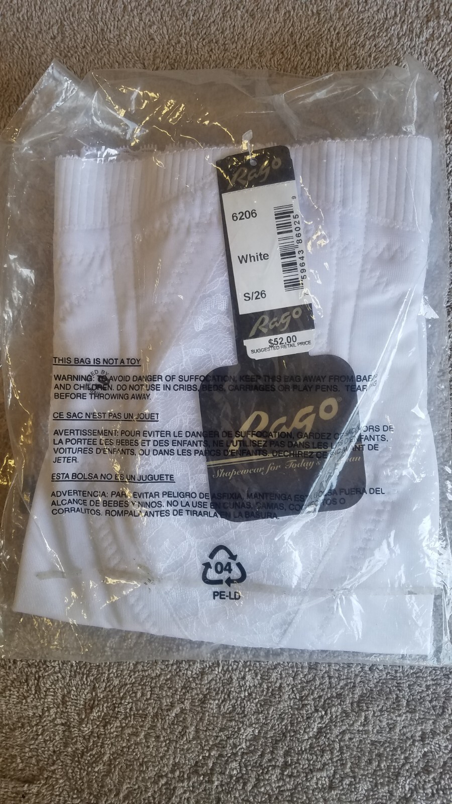 Vtg NWT NOS Rago Style 6206 Girdle Long Leg Frim Black White Beige ...