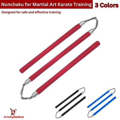 FOAM PADDED NUNCHUCKS NUNCHAKU 3 SECTIONAL FOR MARTIAL ART KARATE ...