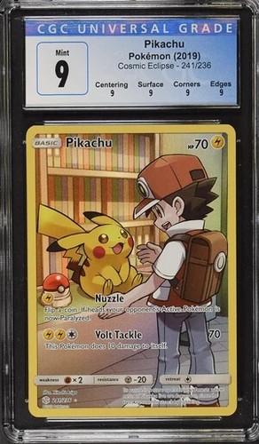 2019 Pokemon S&M Cosmic Eclipse Full Art PIKACHU Secret Rare 241/236 CGC 9 | eBay