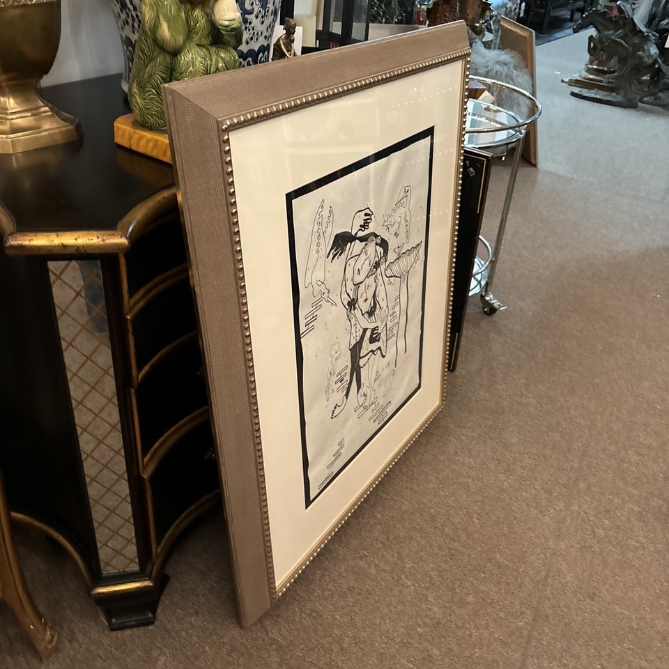 George Pocheptsov Signed Painting Fantasy Art Framed 33 inches wide 38 ...