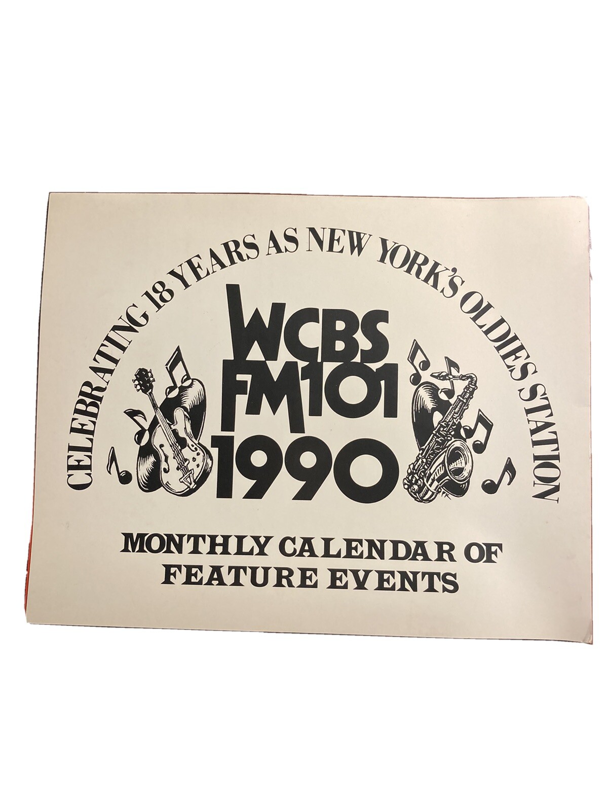 WCBS FM101 December 1990 Monthly Calendar of Feature Events Radio ...