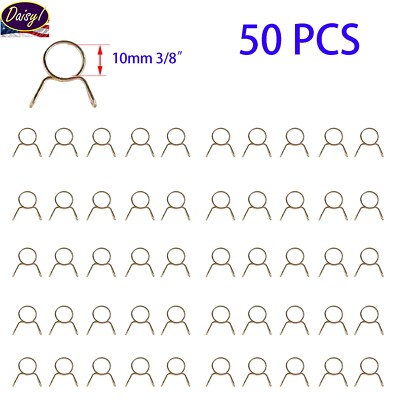 50PCS 10mm Double Wire Spring Hose Clamps Fuel Line Hose Tube Clips ...