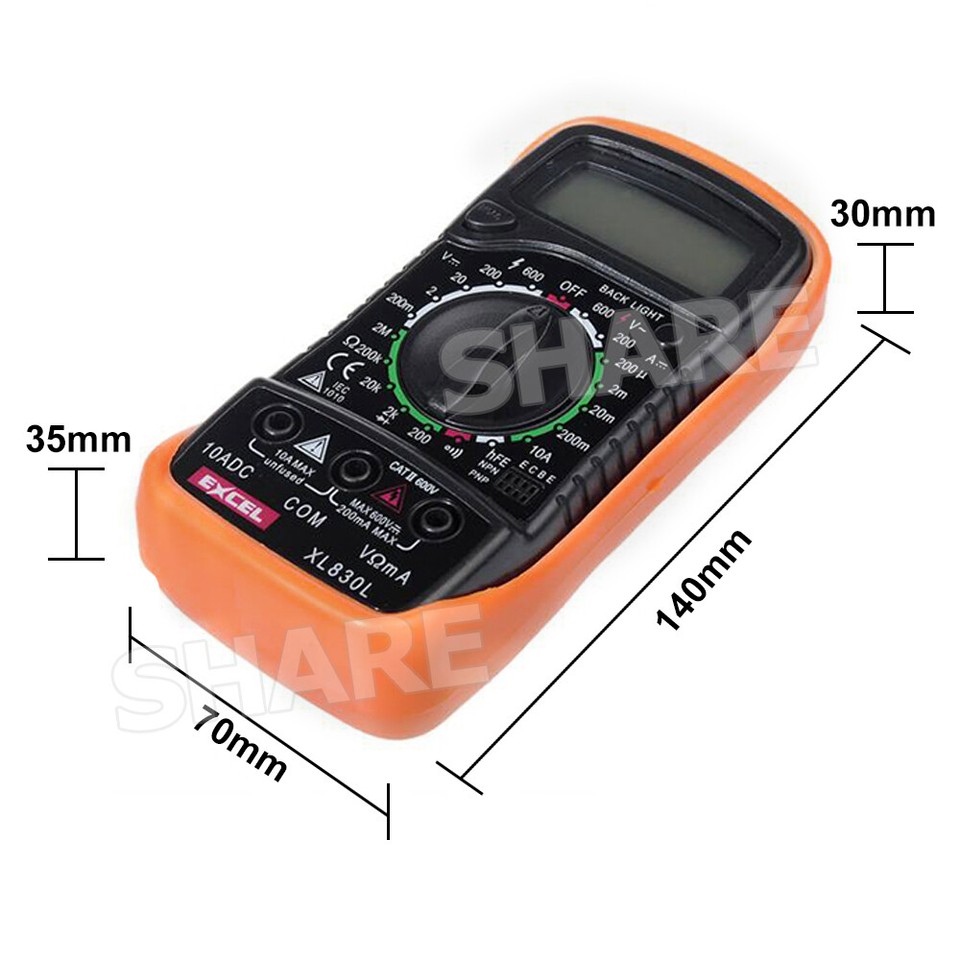 EXCEL LCD Digital Multimeter Electrical Meter AC/DC Volt OHM Multi ...