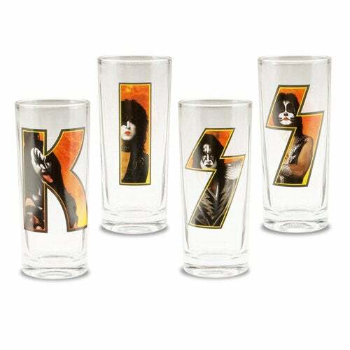 KISS BAND - 4 pc 10 oz Glass Set in Gift Box | eBay