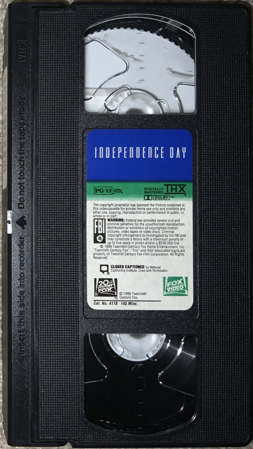 Independence Day (Twentieth Century Fox, 1996, VHS) | eBay