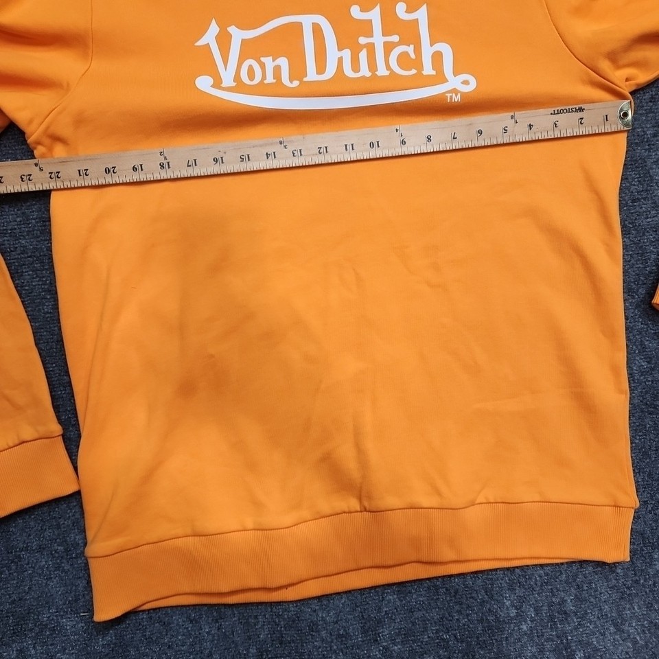 Von Dutch Shirt Men X-Large Orange Front & Back Print | eBay