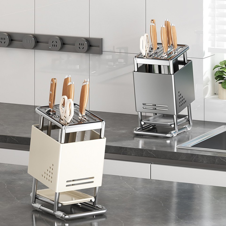 Cutter Block 9-Slot Slimline Stain-resistant Carbon Steel Slim Profile ...