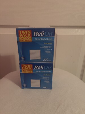 ReLion Alcohol Sterile Alcohol swabs 70% Isopropyl 2-Ply Pads 2X 400 ...