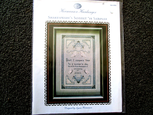 Hermanson Hardanger Skakespeare's Sonnet #18 Cross-Stitch Chart Pattern ...