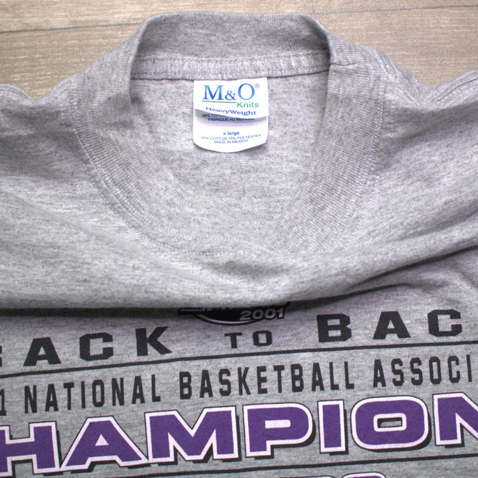 Los Angeles Lakers "Back To Back" 2001 NBA Champions Vintage M&O Knits ...