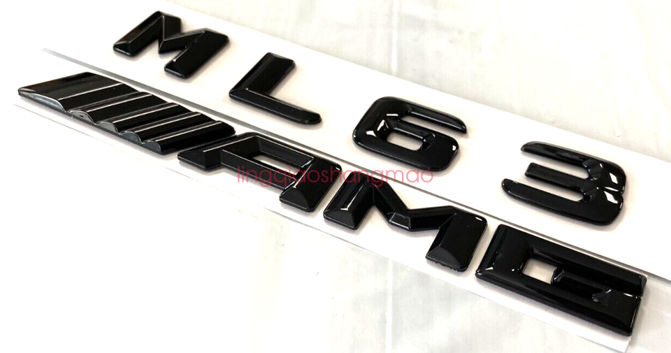 BLACK ML63+AMG FIT MERCEDES ML63 REAR TRUNK EMBLEM BADGE NAMEPLATE | eBay