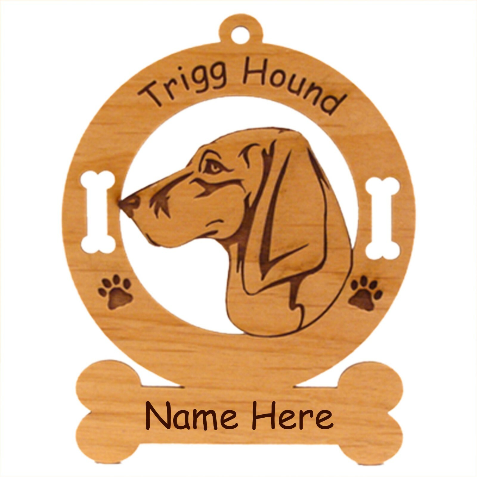 Trigg Hound Head Dog Breed Ornament Personalized With Your Dogs Name ...