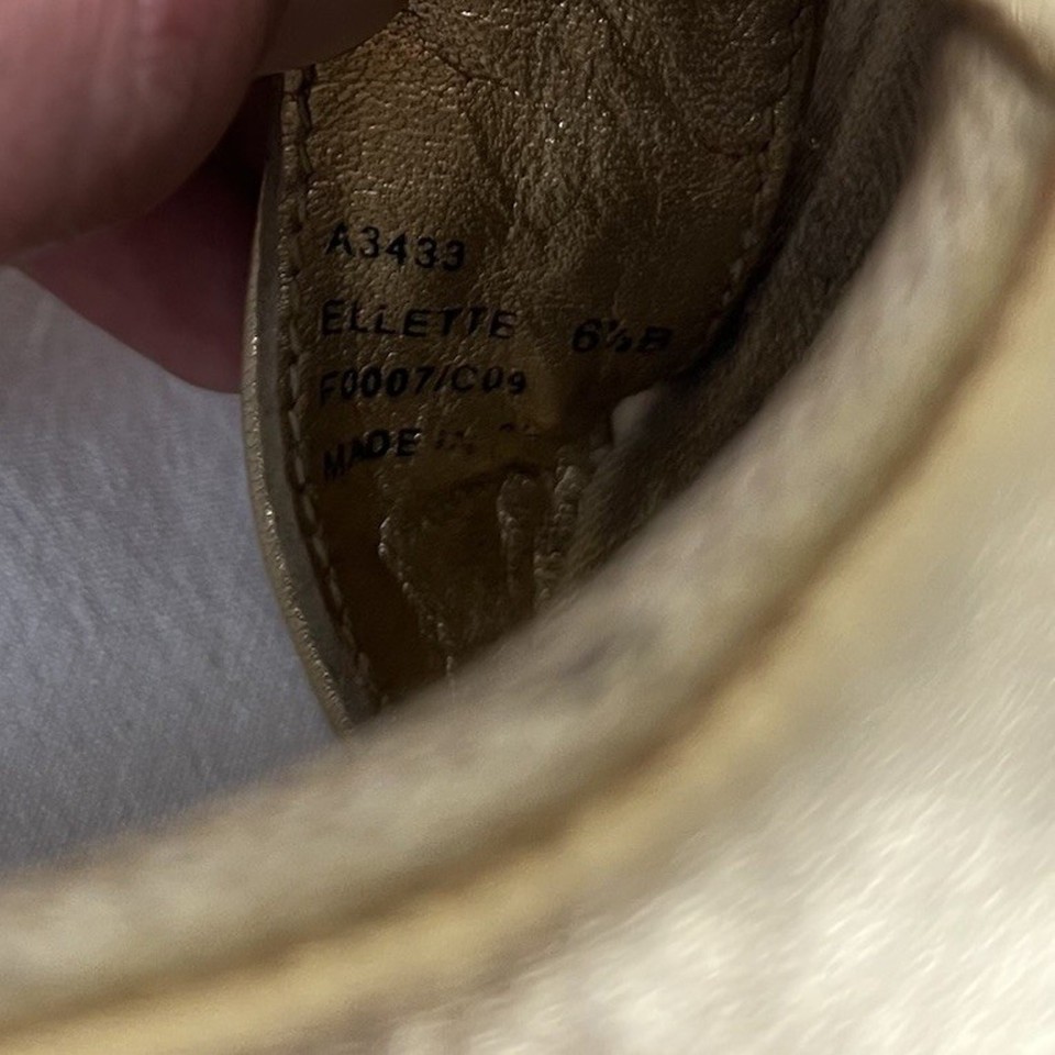 Coach Ellette Y2K Graphic Wedge Sandal Size 6.5 Natural Gold McBling ...