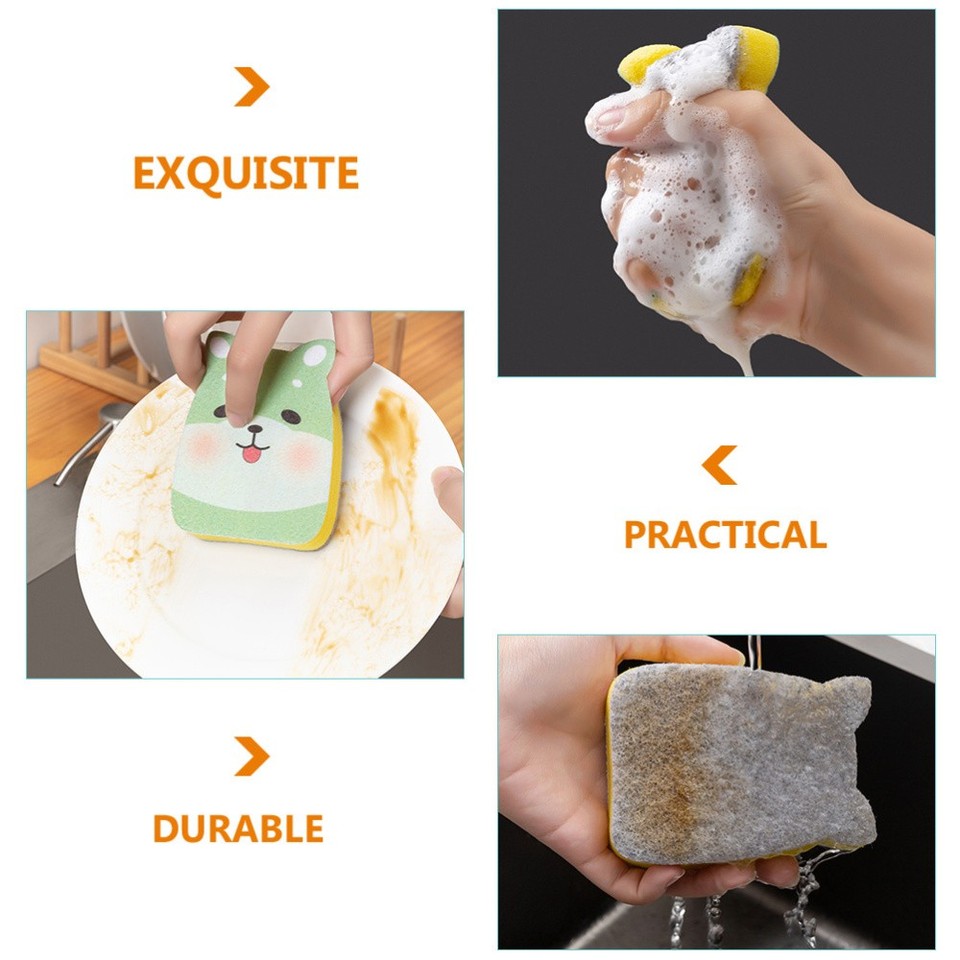 8 Pcs Dish Sponge Multipurpose Kitchen Scrub Sponges Reusable Scrubbing ...