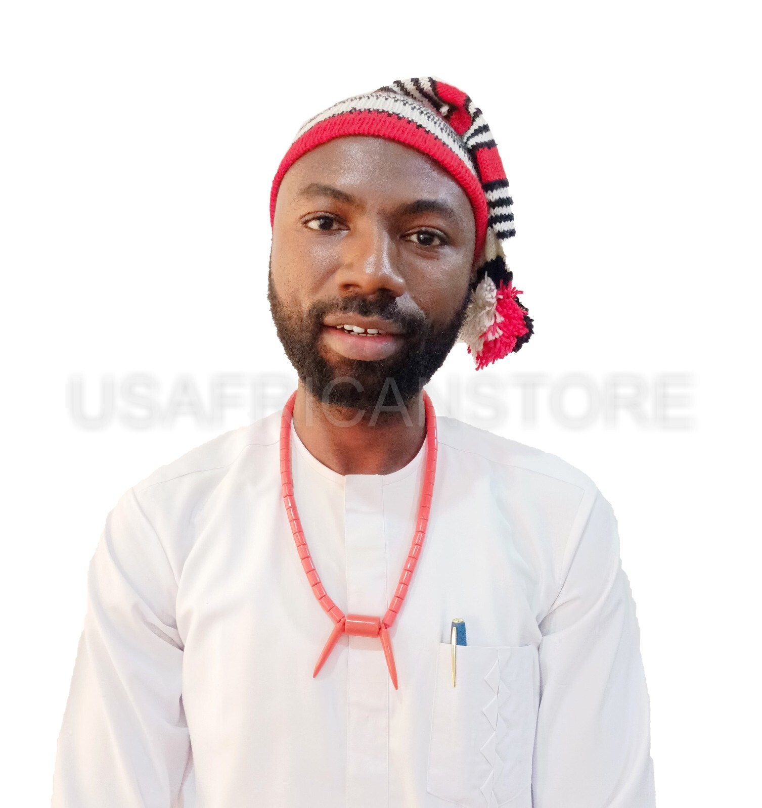 Igbo Traditional Men's Wool Hat, African Knitted Stripped Dance Cap ...