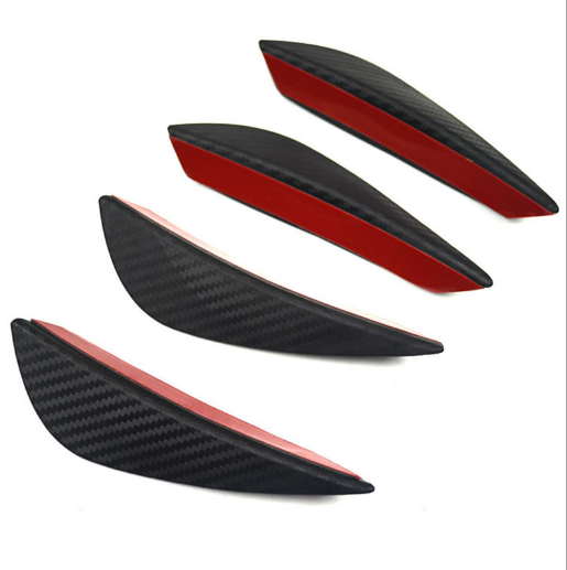 4PCS Front Bumper Decor Wind Knife Carbon Fiber Decoration Kit ...