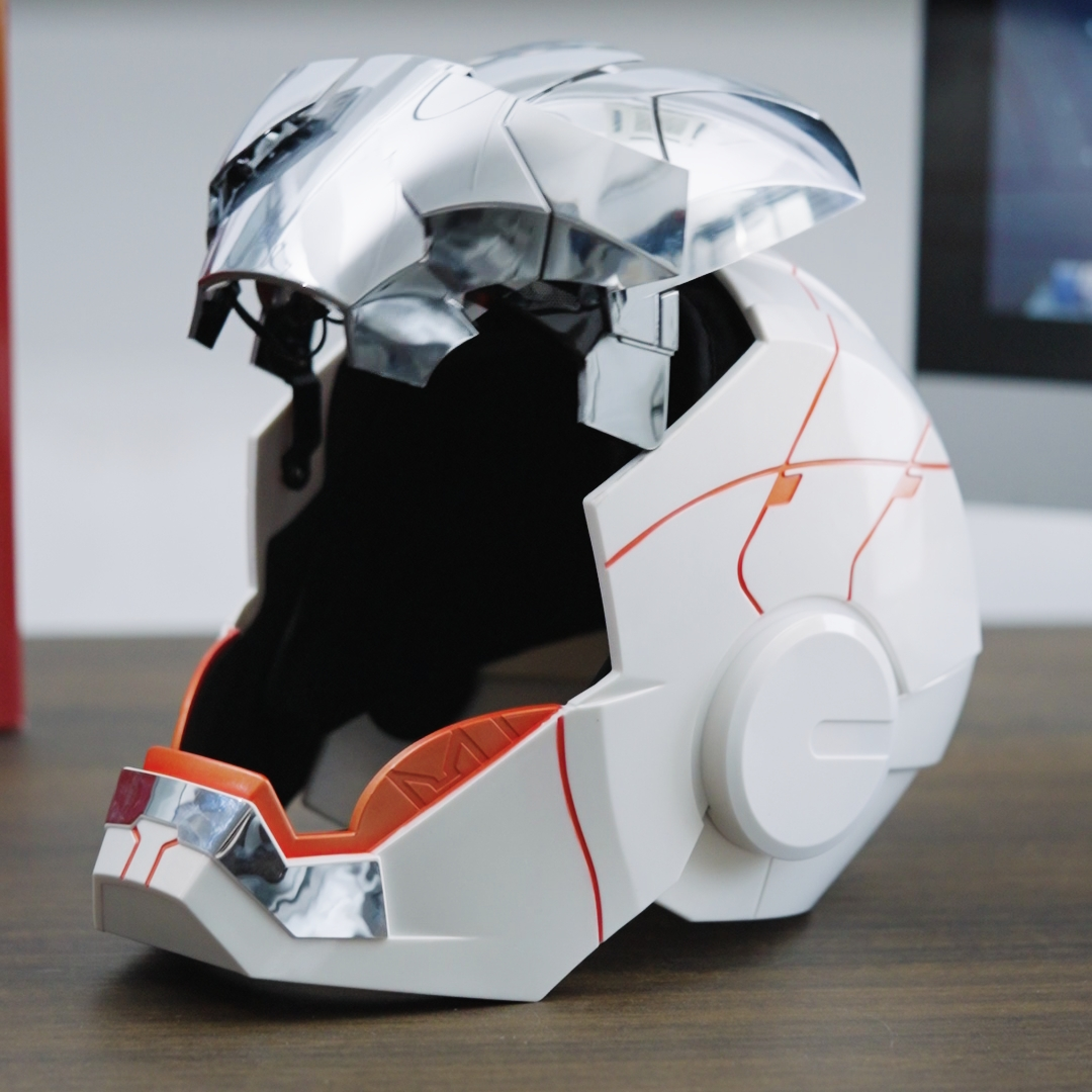 NEW AutoKing Iron Man MK5 Helmet Mask White Silver Plating | eBay