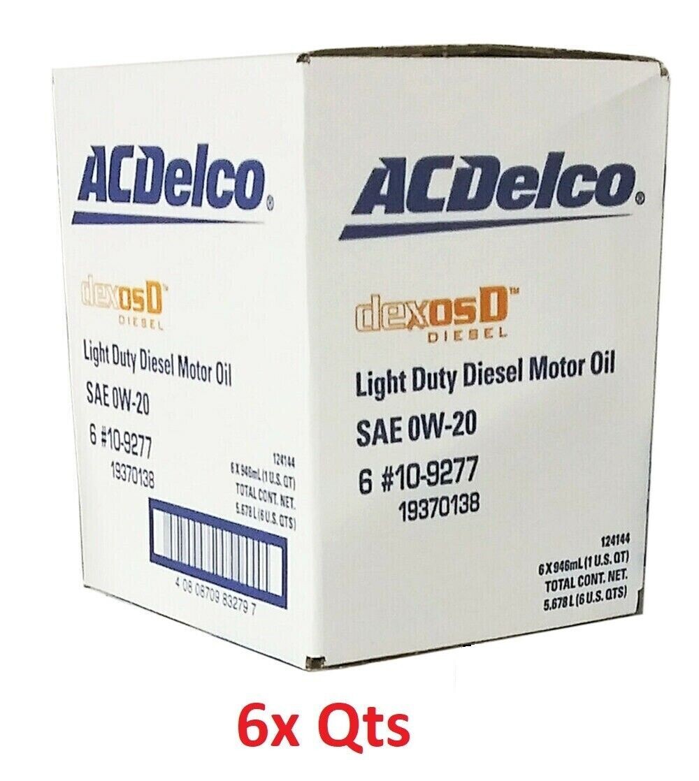 AC DELCO 3.0L LM2 DURAMAX DIESEL 0W-20 DEXOS D APPROVED OIL 19370138 10 ...