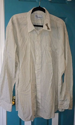 MiLi Designs Womens Shirt Size 1X Brown Stripe Embroidered Button Up ...