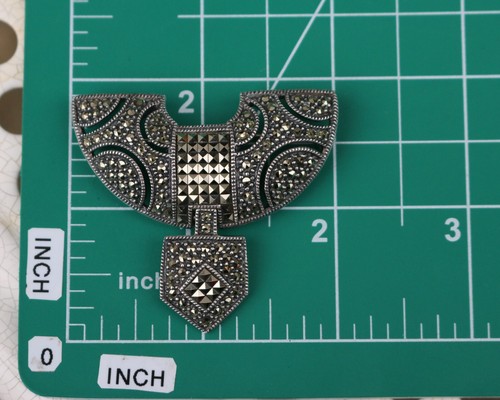 Vintage Judith Jack 925 Sterling Silver Marcasite Decorated Art Deco ...