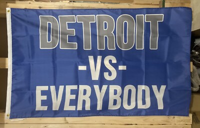 Detroit Vs Everybody Lions Football Flag FREE USA SHIP Super Bowl NFL ...
