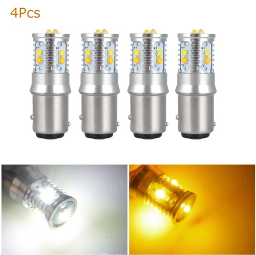 2 Pair 1157 Amber White Switchback LED Turn Signal Light Bulb 1157A ...