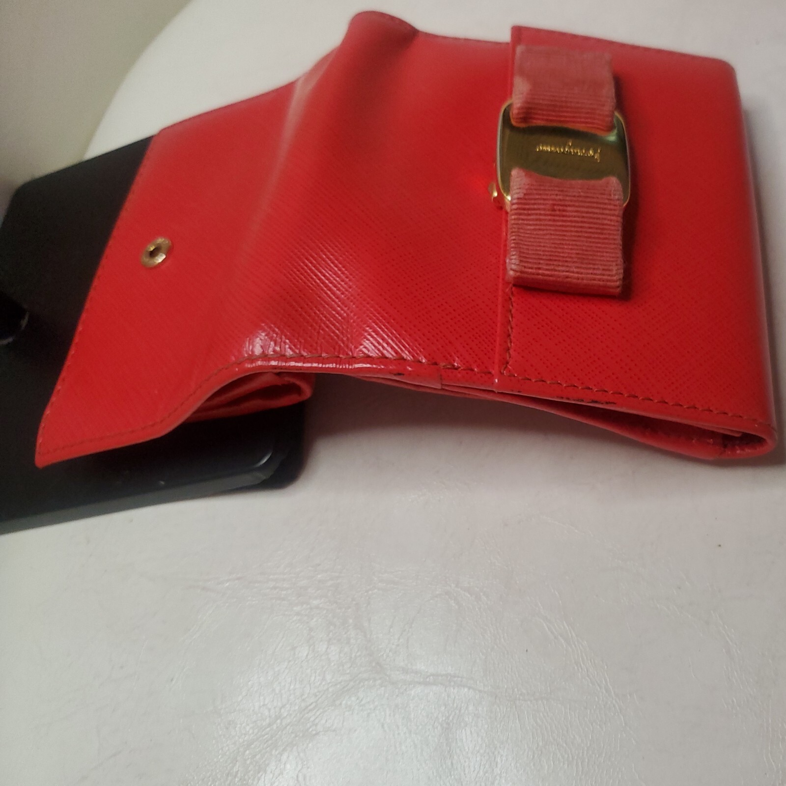 Preowned Salvatore Ferragamo Bow Red Wallet. | eBay