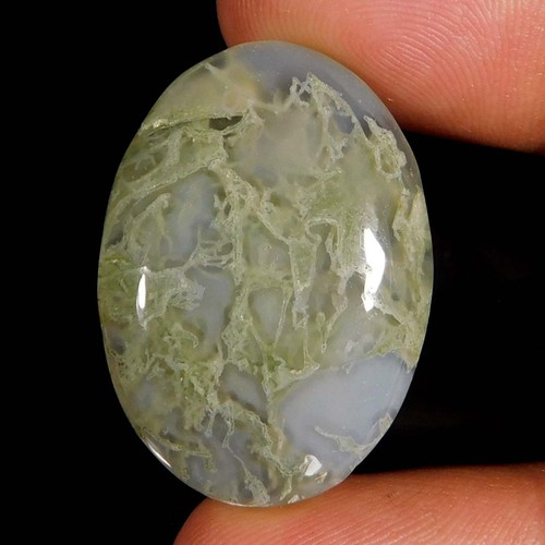 Natural Rare Indonesia Moss Agate Oval Cabochon 39.45Cts. Reiki Healing ...
