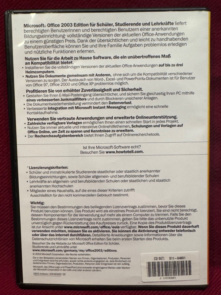 Microsoft Office Edition 2003 Schüler, Studenten & Lehrkräfte inkl. Produkt Key | eBay.de