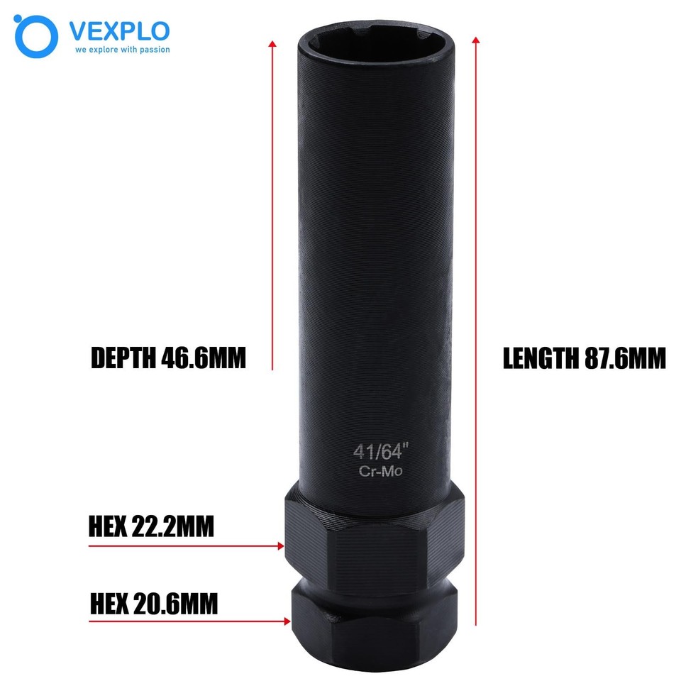 2 Pieces 6 Spline Lug Nut Socket Set, Locking Lug Nut Removal Tool ...