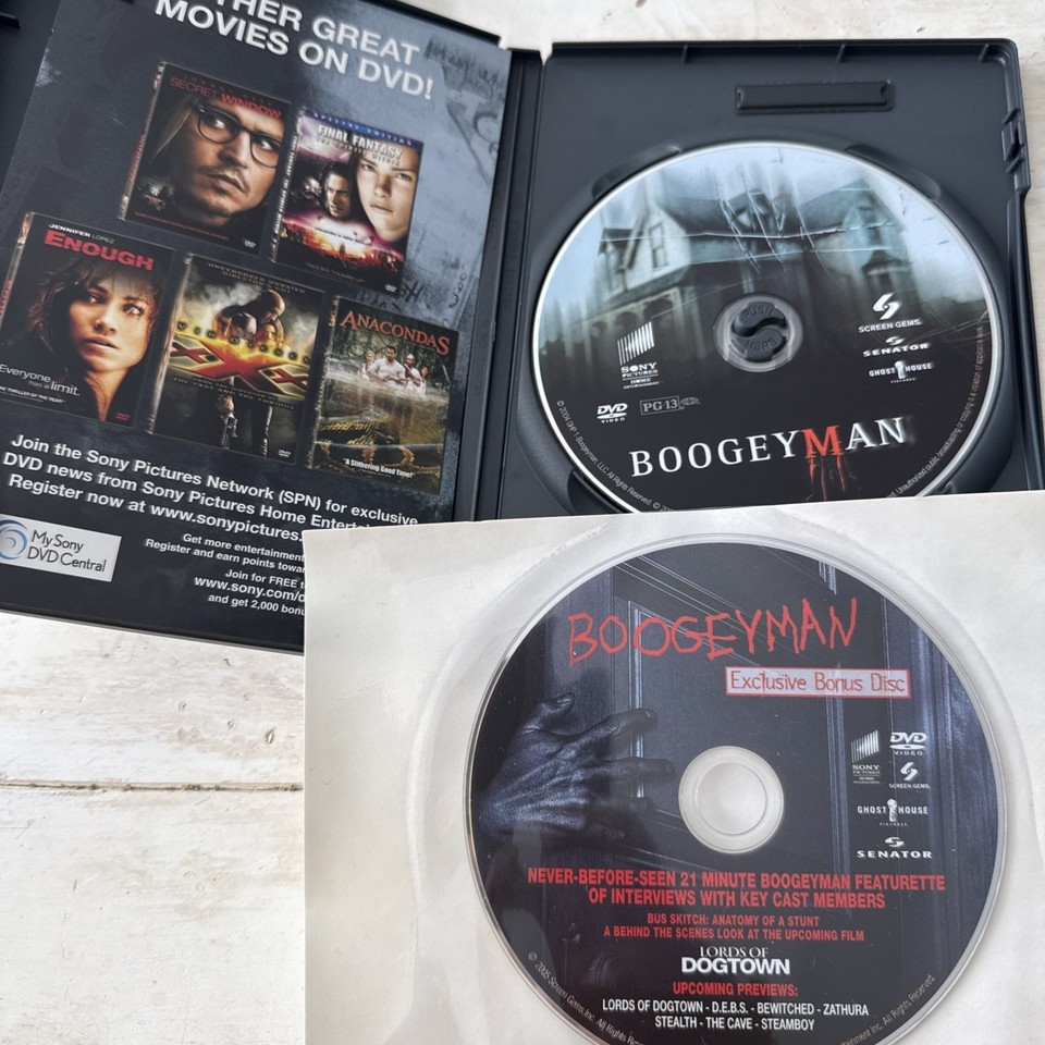 Boogeyman DVD Horror Movie w/Exclusive Bonus Disc Emily Deschanel Lucy ...