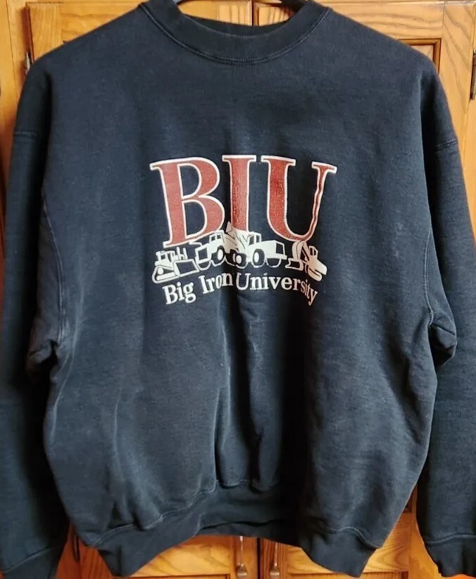Heavy Equipment Big Iron University BIU CAT Sweatshirt Men's XL Vintage ...