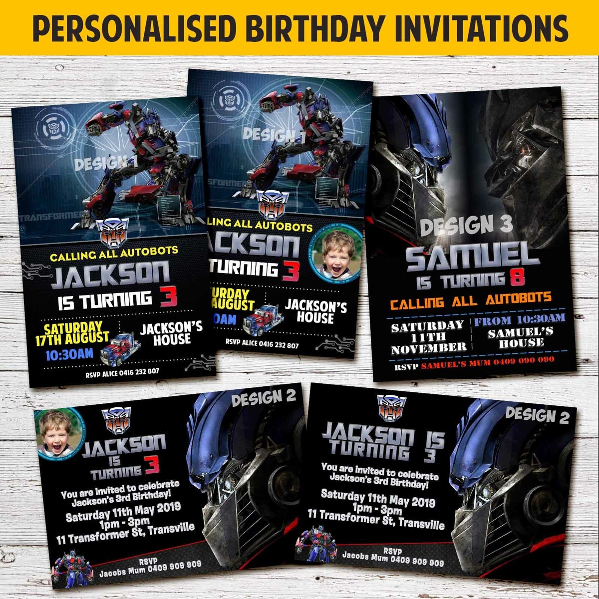 Printable Invitations Transformers