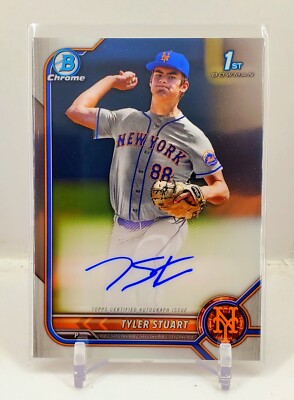 2022 Bowman Chrome 1st Tyler Stuart Base Auto Mets HOT ROOKIE RC ...