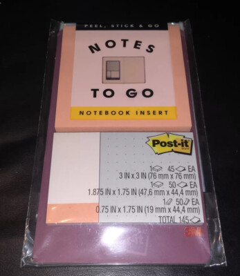 Post-it Study Notebook Notes To Go 3 Post It Sizes.145 Sheets Total ...