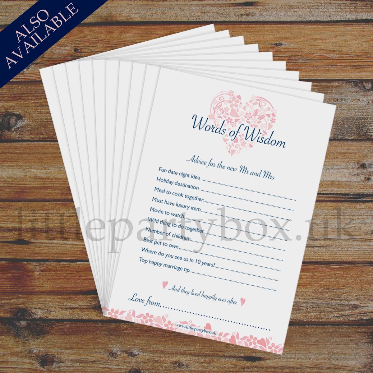 Advice Cards For A Happy Marriage