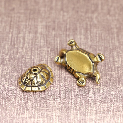 Solid Brass Turtle Fragrant Insert Figurine Small Statue Home Ornament ...