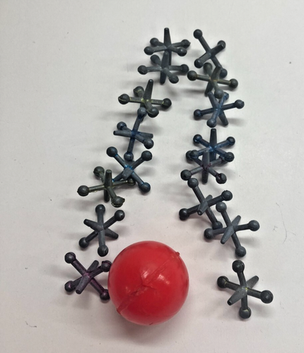 Vintage Metal Jacks Game Set 16 Jacks Jax with Red ball | eBay