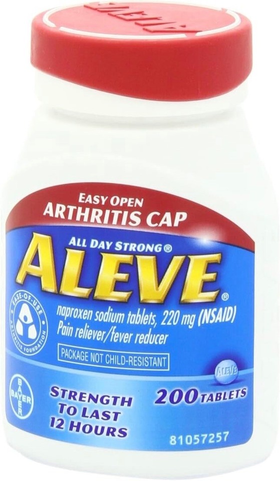 ALEVE 200 TABLETS 220mg NAPROXEN SODIUM (NSAID) E-Z OPEN ARTHRITIS CAP ...