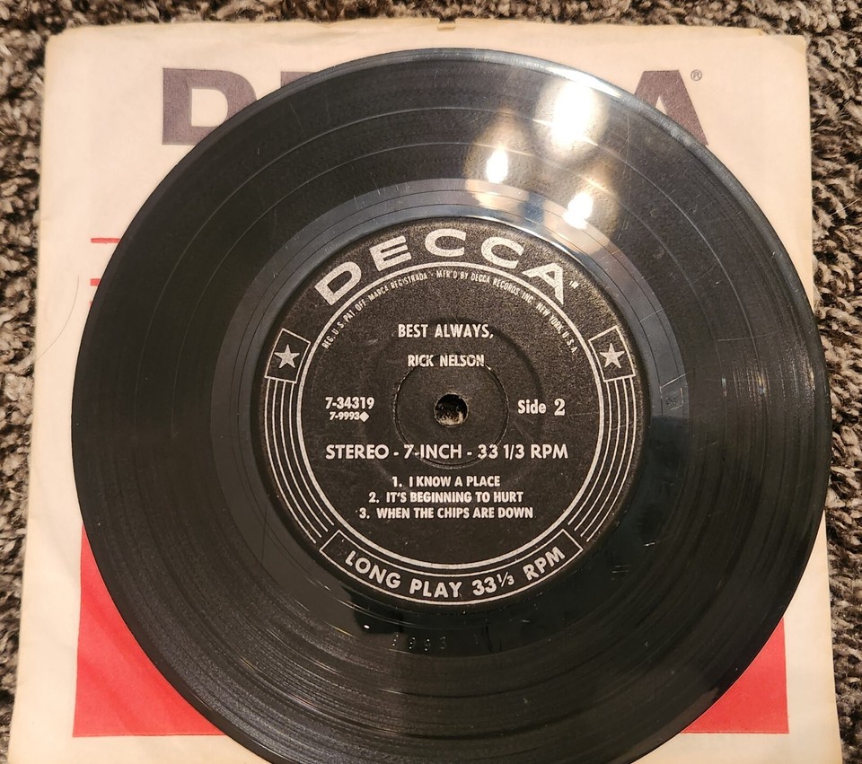 RICK NELSON - Best Always 7" EP DECCA USA 1965 7-34319 33RPM RARE EP | eBay
