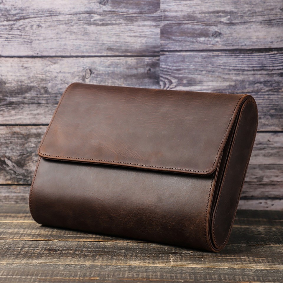 NEW 6-Slot Watch Roll Storage Box Genuine Leather Jewellry Display ...