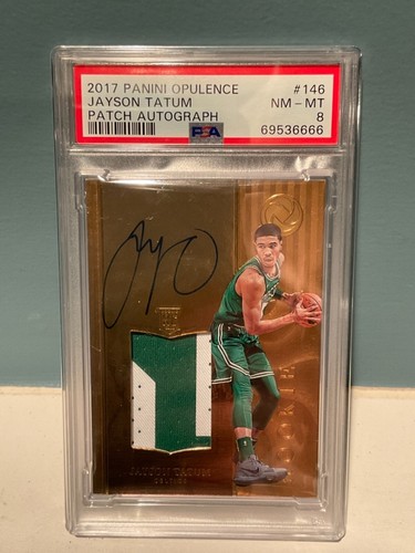2017 Panini Opulence Jayson Tatum #146 Rookie Patch Auto RC PSA 8 rare ...