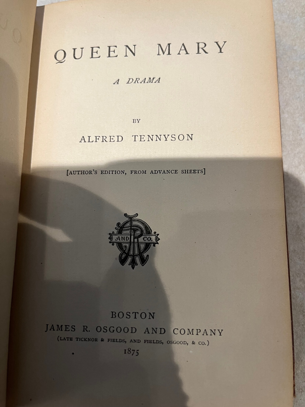 1876 book Queen Mary Alfred Lord Tennyson signed | eBay